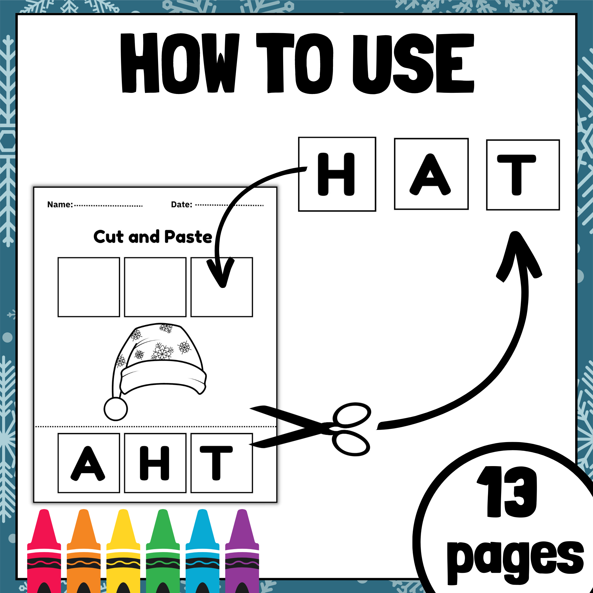 Winter Coloring Pages with Cut Paste Word - Return from winter break ...