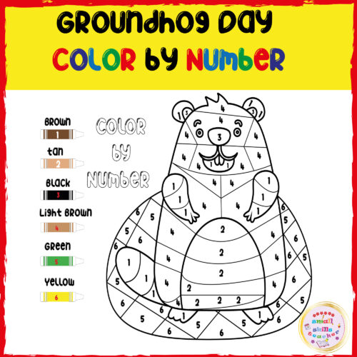 Groundhog Day Color by Number | Made By Teachers