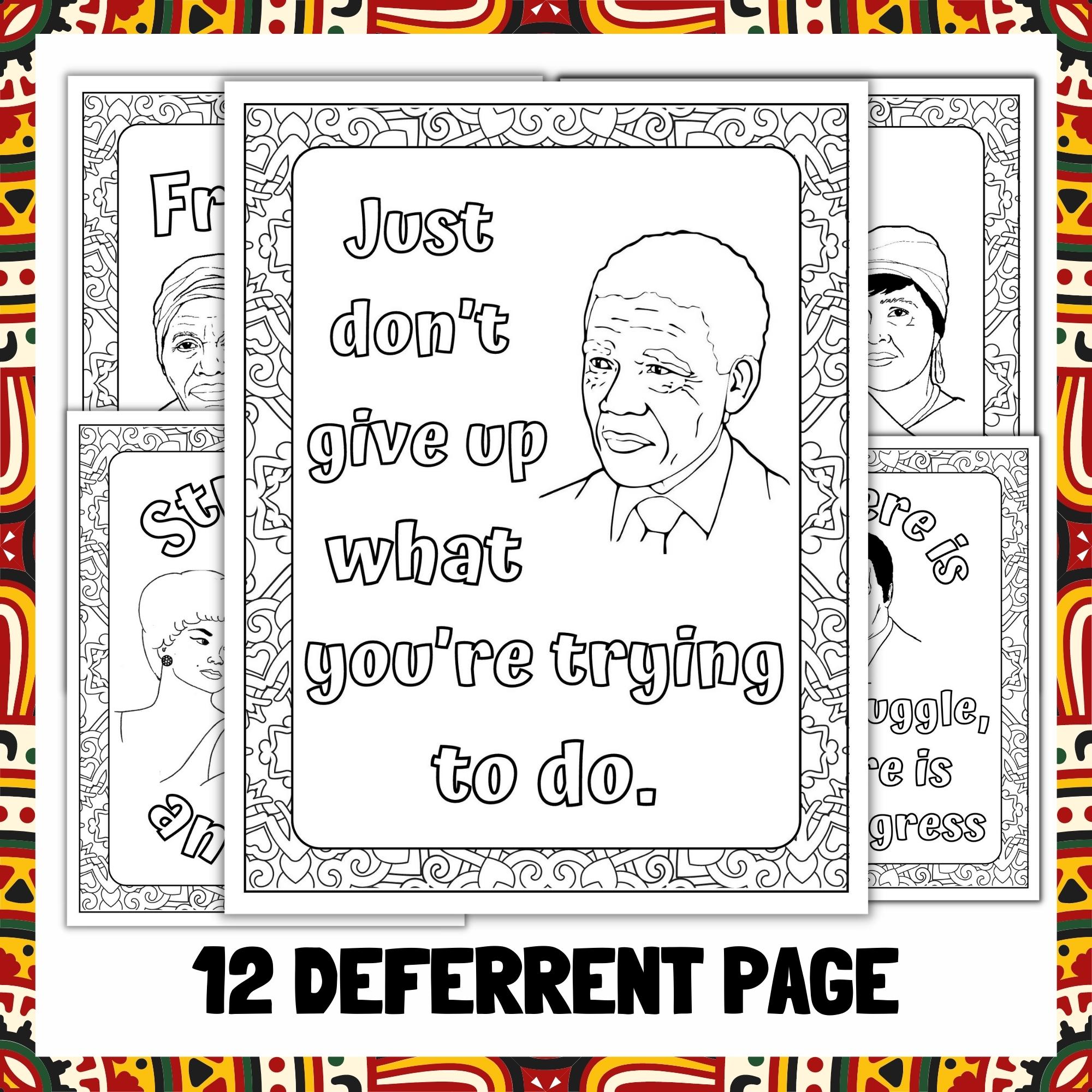 Black History Coloring Pages | January MLK Day Coloring sheets Quotes ...