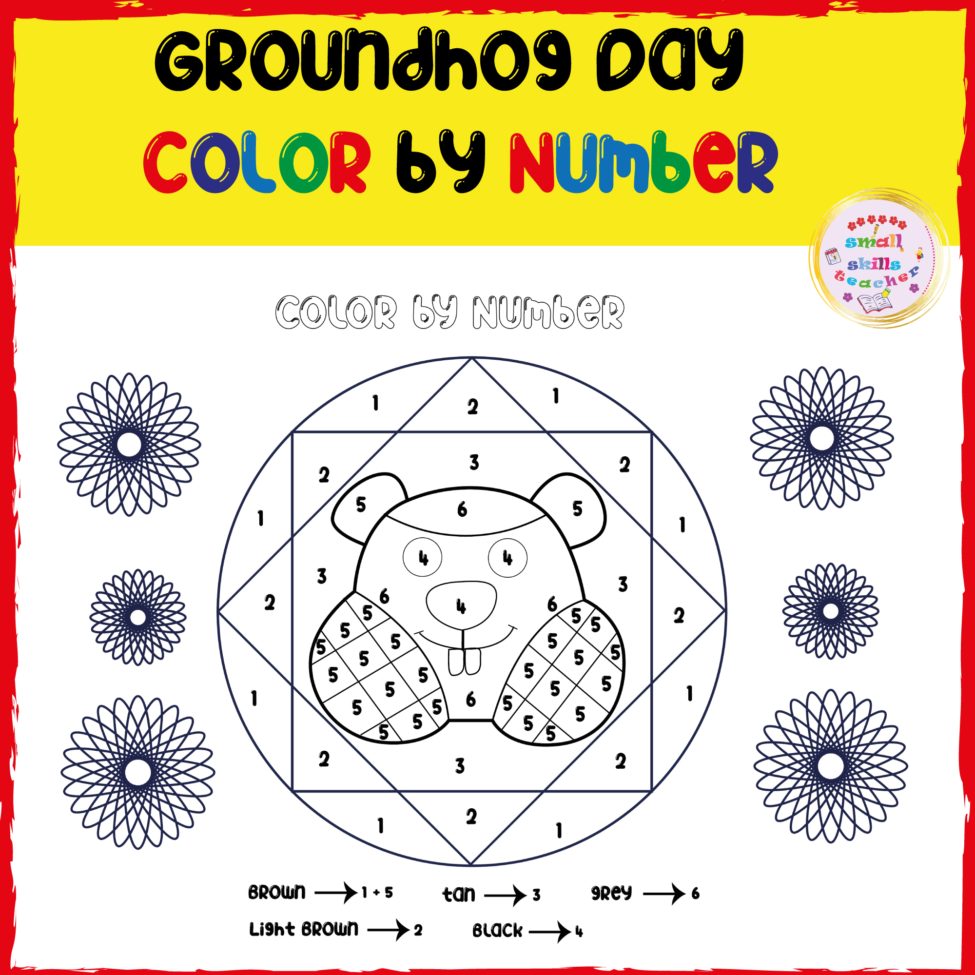 Groundhog Day Color by Number | Made By Teachers