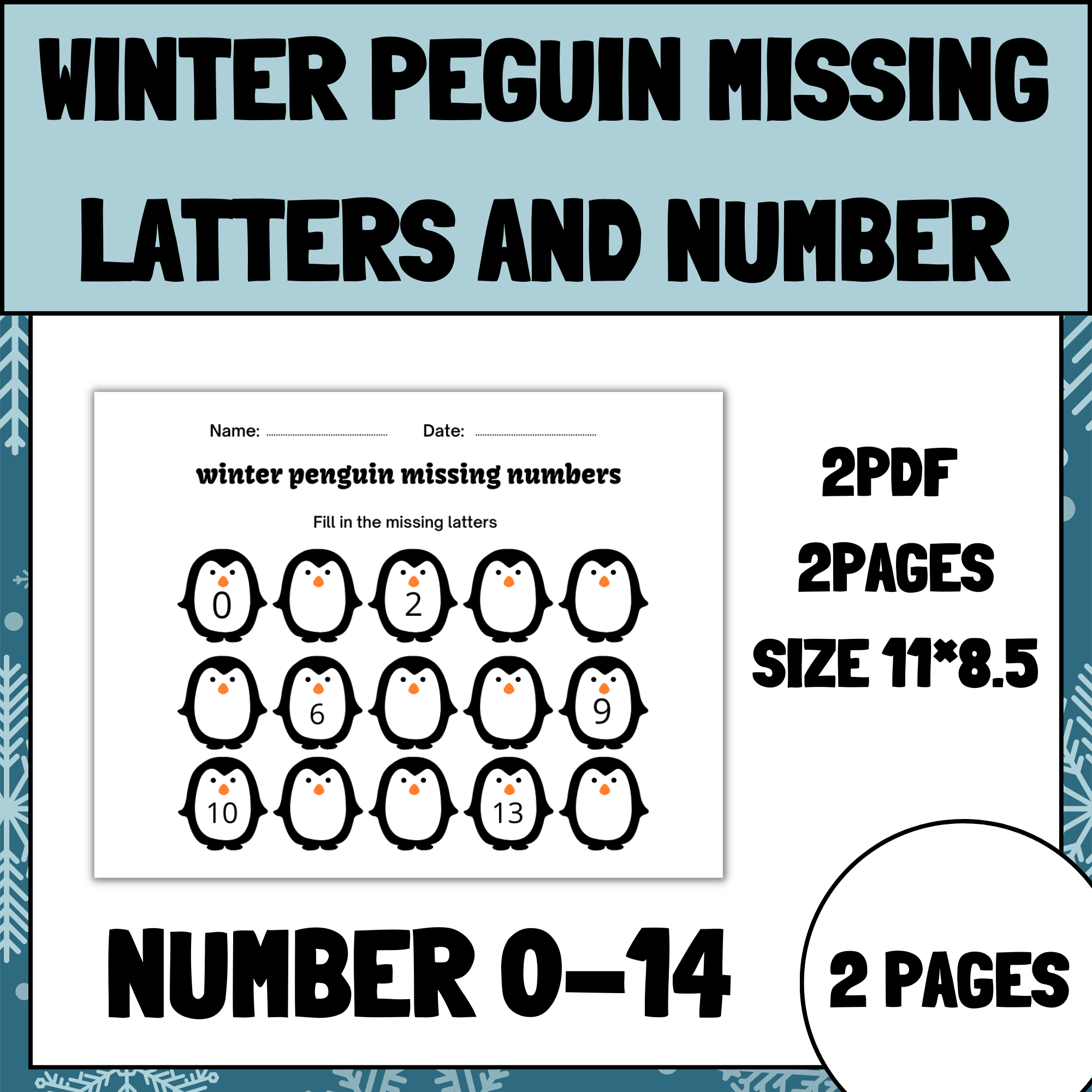 Fun winter activities missing letters A-Z & missing numbers | winter ...