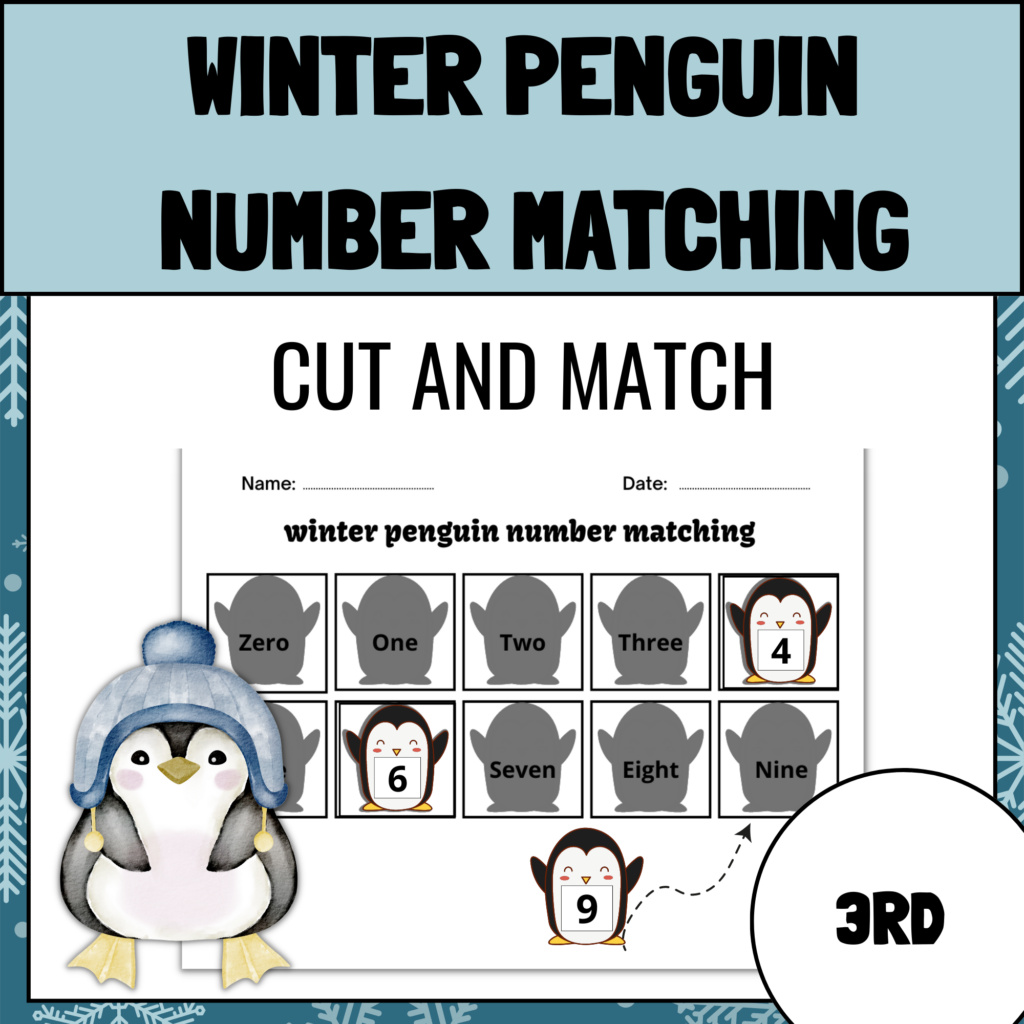 Winter penguin number matching | December Winter Xmas Activities | cut ...