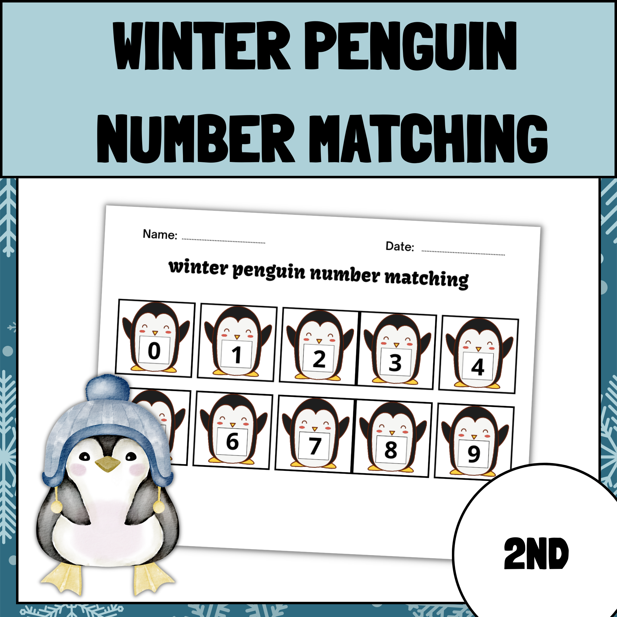 Winter penguin number matching | December Winter Xmas Activities | cut ...