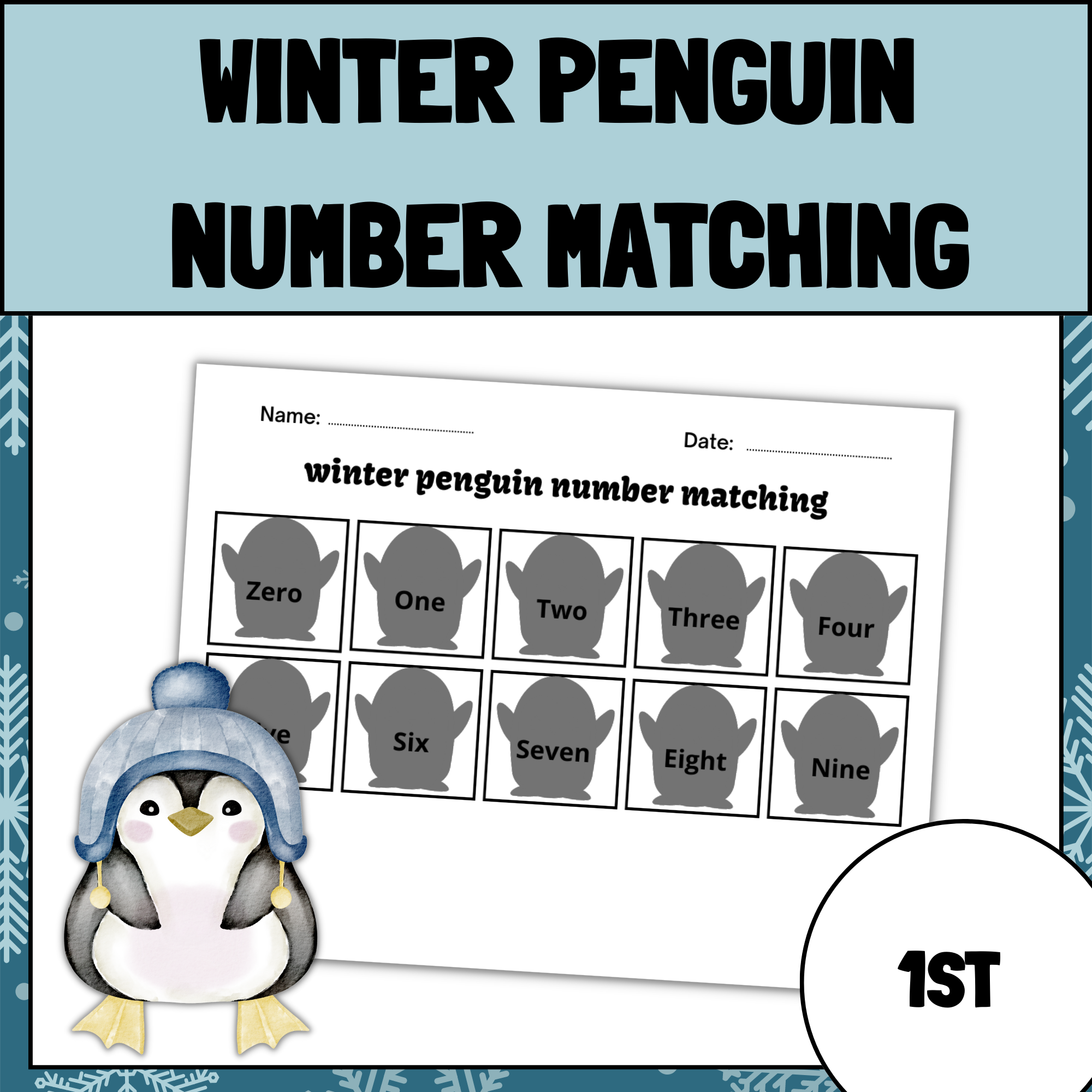 Winter penguin number matching | December Winter Xmas Activities | cut ...
