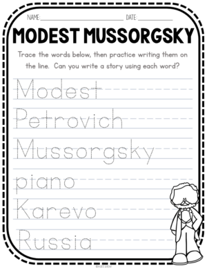 Modest Mussorgsky Classical Music SEL Listening Activities Packet for ...