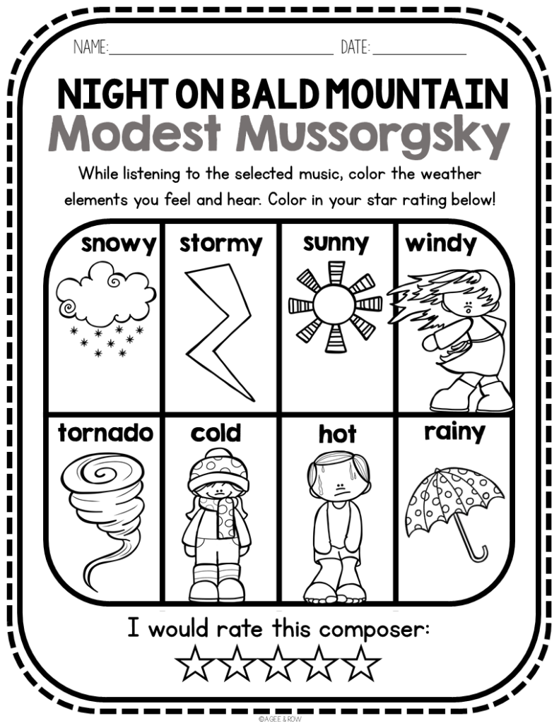 Modest Mussorgsky Classical Music SEL Listening Activities Packet for ...