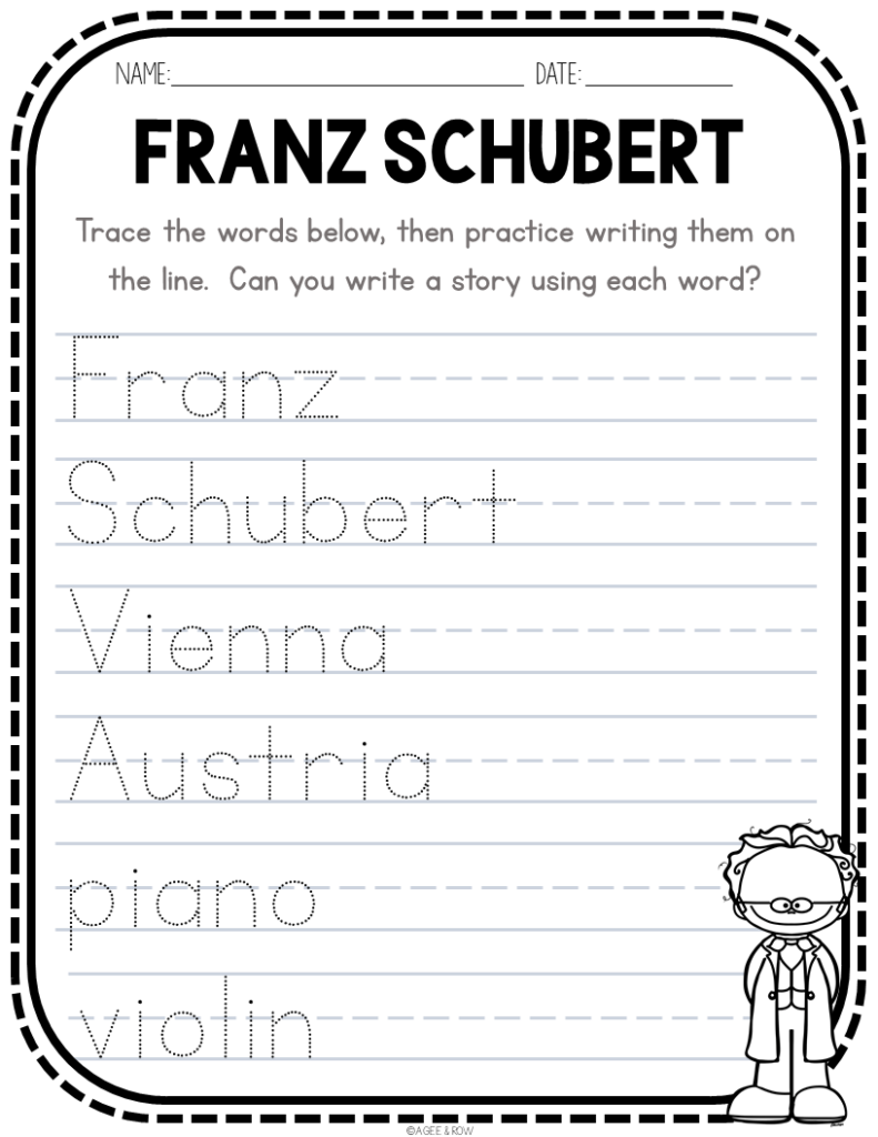 Franz Schubert Classical Music SEL Listening Activities Packet for ...