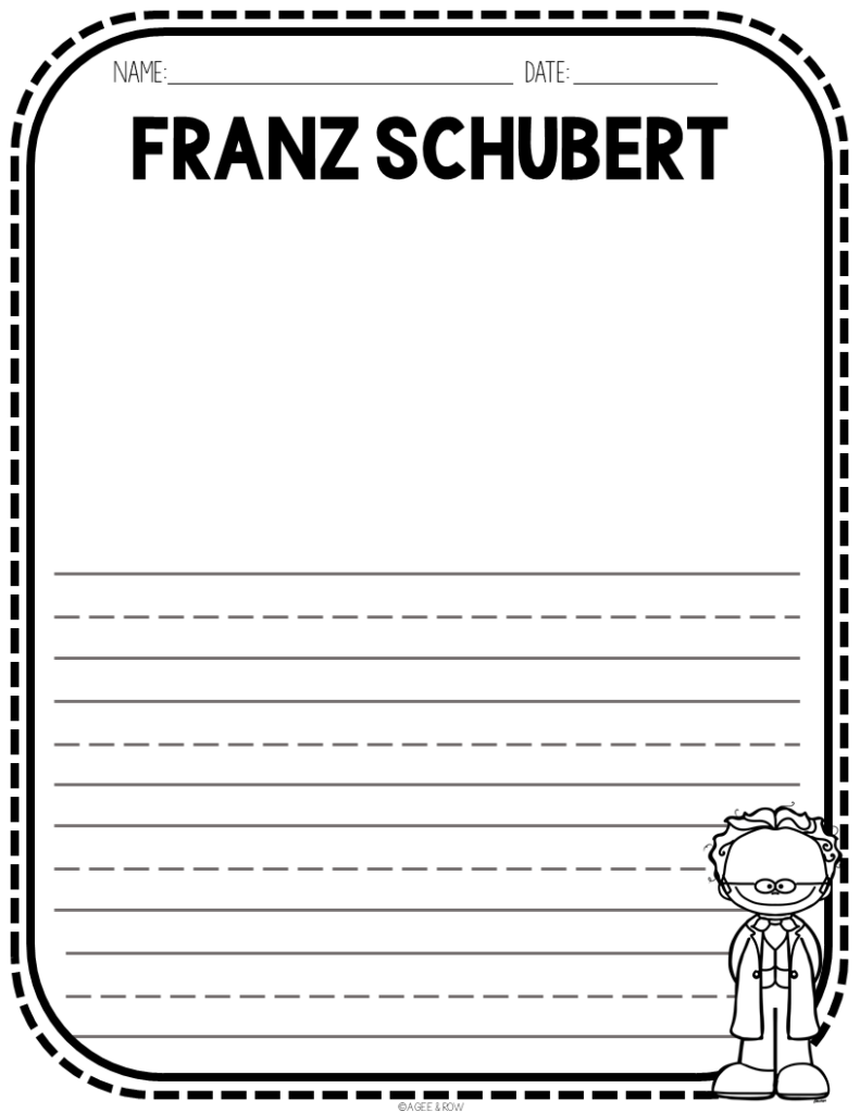Franz Schubert Classical Music SEL Listening Activities Packet for ...