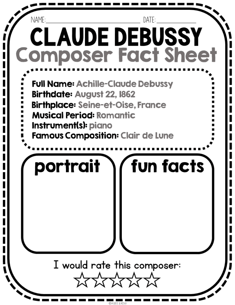Claude Debussy Classical Music SEL Listening Activities Packet for ...