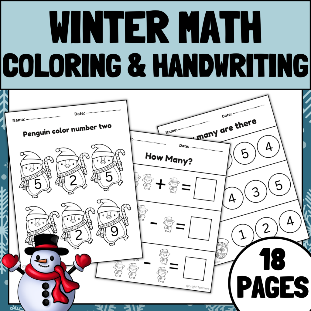 Winter Math Counting And coloring Activities - Return from winter break ...