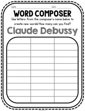 Claude Debussy Classical Music SEL Listening Activities Packet for ...