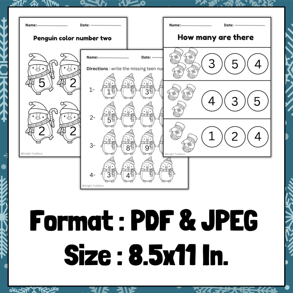 Winter Math Counting And coloring Activities - Return from winter break ...