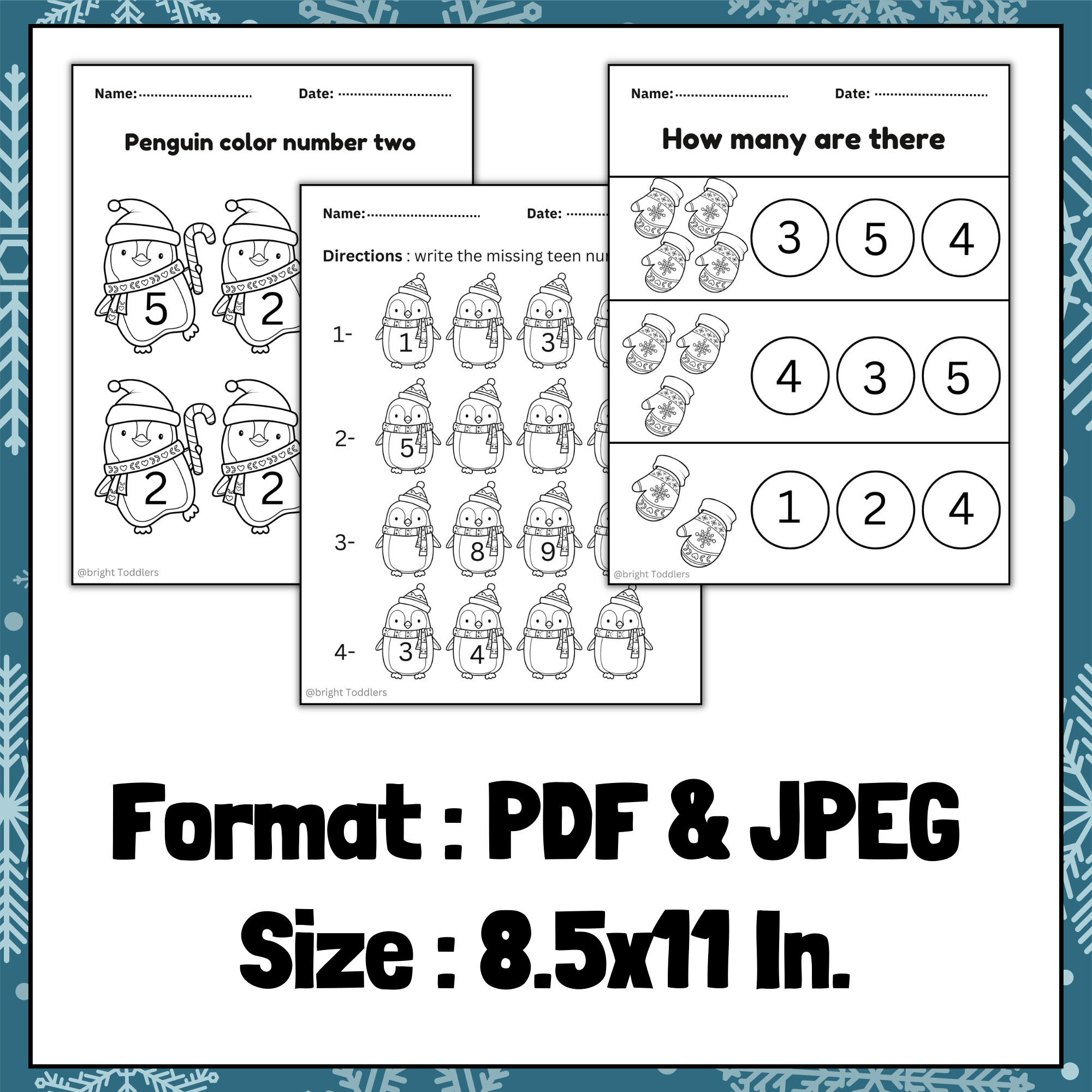 Winter Math Counting And coloring Activities - Return from winter break ...