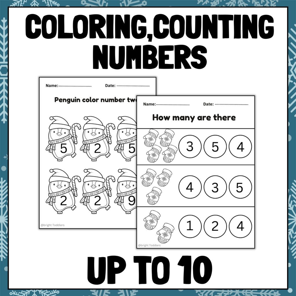 Winter Math Counting And coloring Activities - Return from winter break ...
