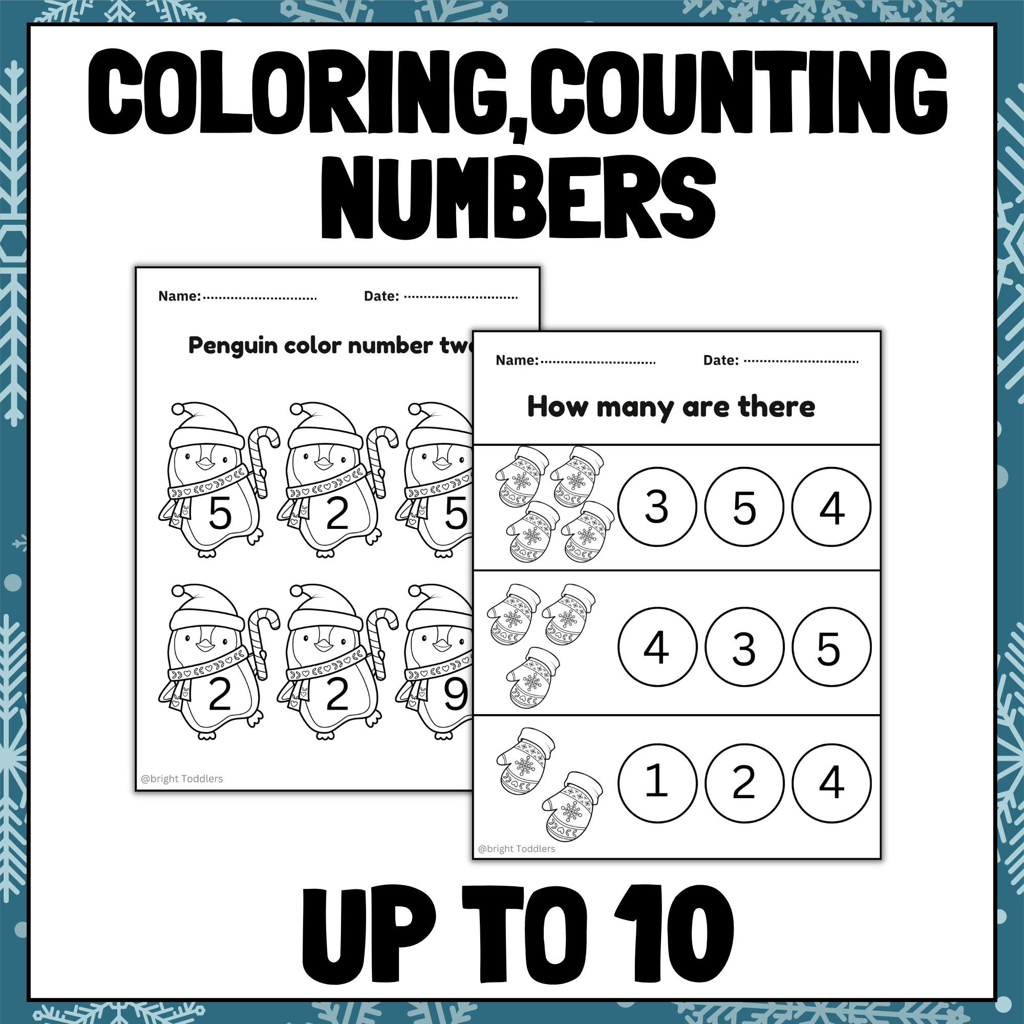 Winter Math Counting And coloring Activities - Return from winter break ...