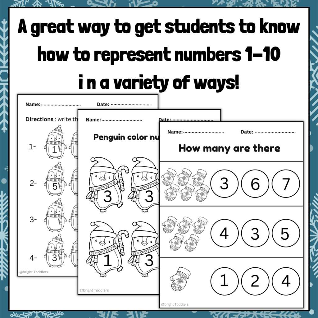 Winter Math Counting And coloring Activities - Return from winter break ...