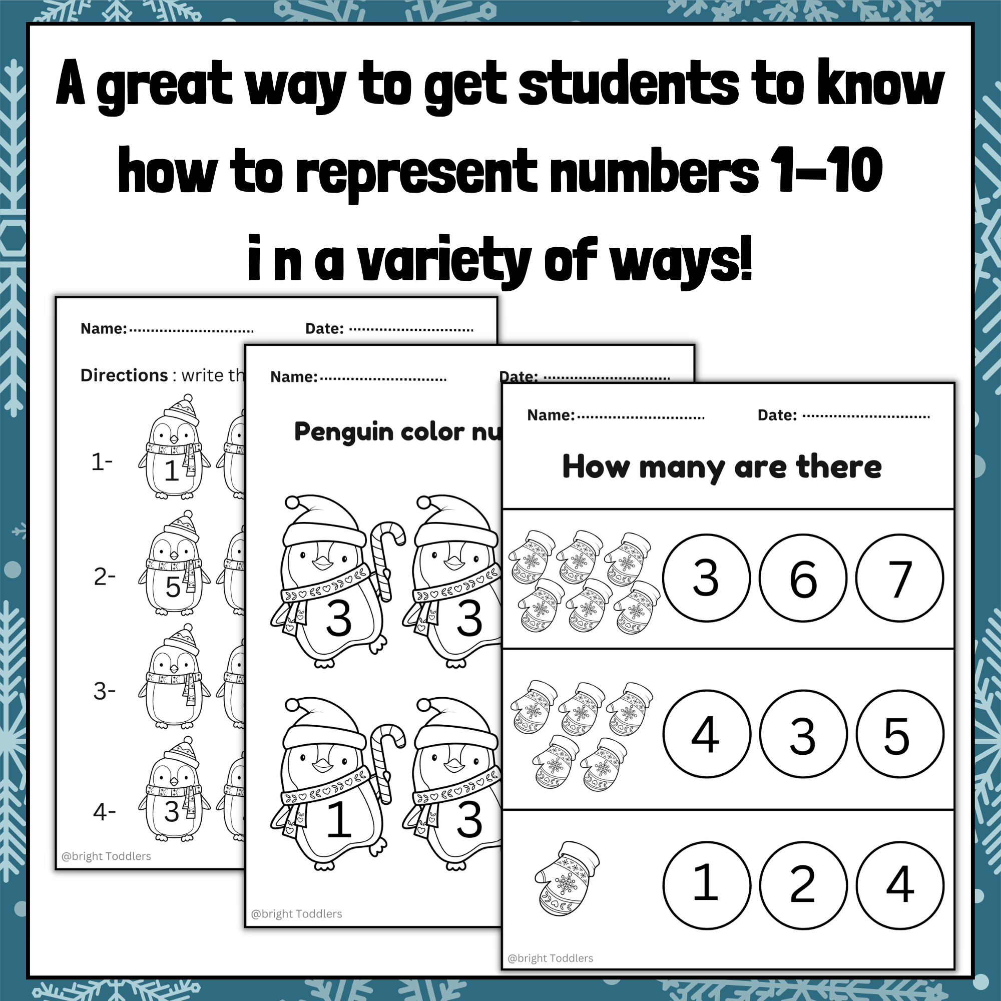 Winter Math Counting And coloring Activities - Return from winter break ...