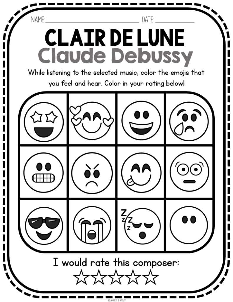 Claude Debussy Classical Music SEL Listening Activities Packet for ...