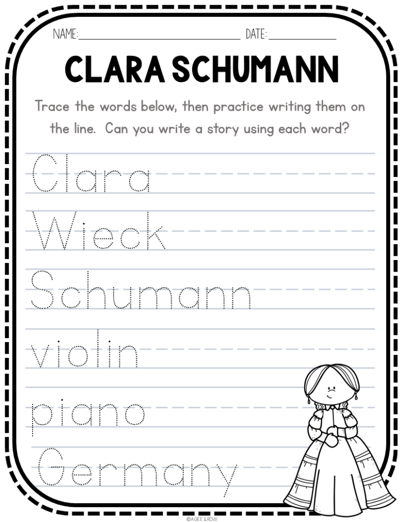 Clara Schumann Classical Music SEL Listening Activities Packet for ...