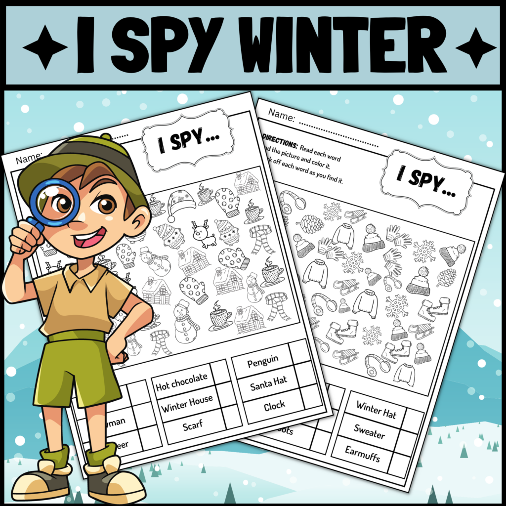 Winter Graphing | I Spy Winter | Counting | Coloring | I spy Winter ...