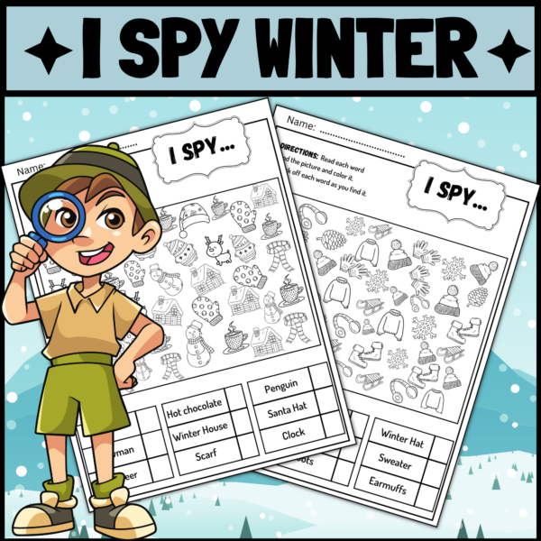 Winter Graphing | I Spy Winter | Counting | Coloring | I spy Winter ...