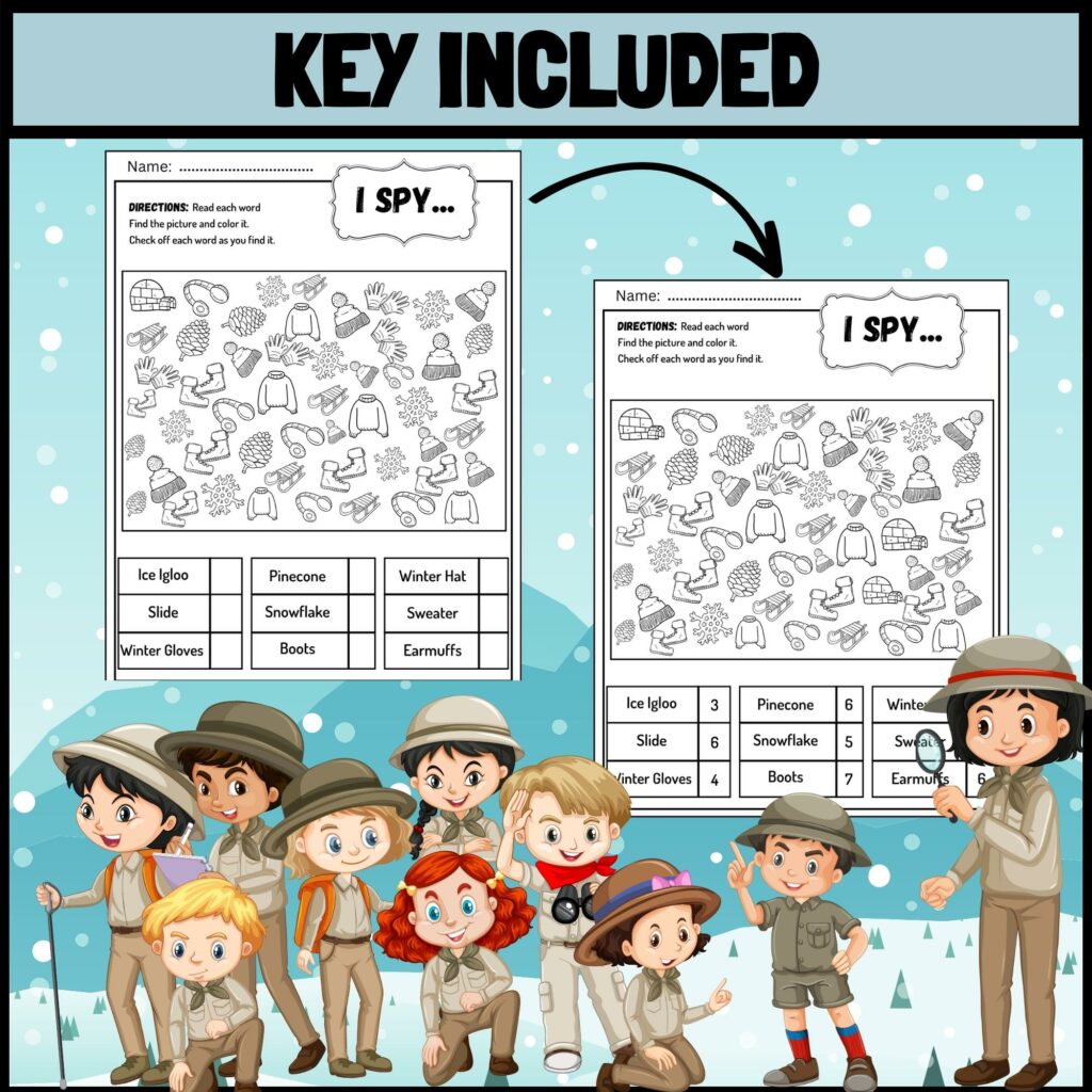Winter Graphing | I Spy Winter | Counting | Coloring | I spy Winter ...