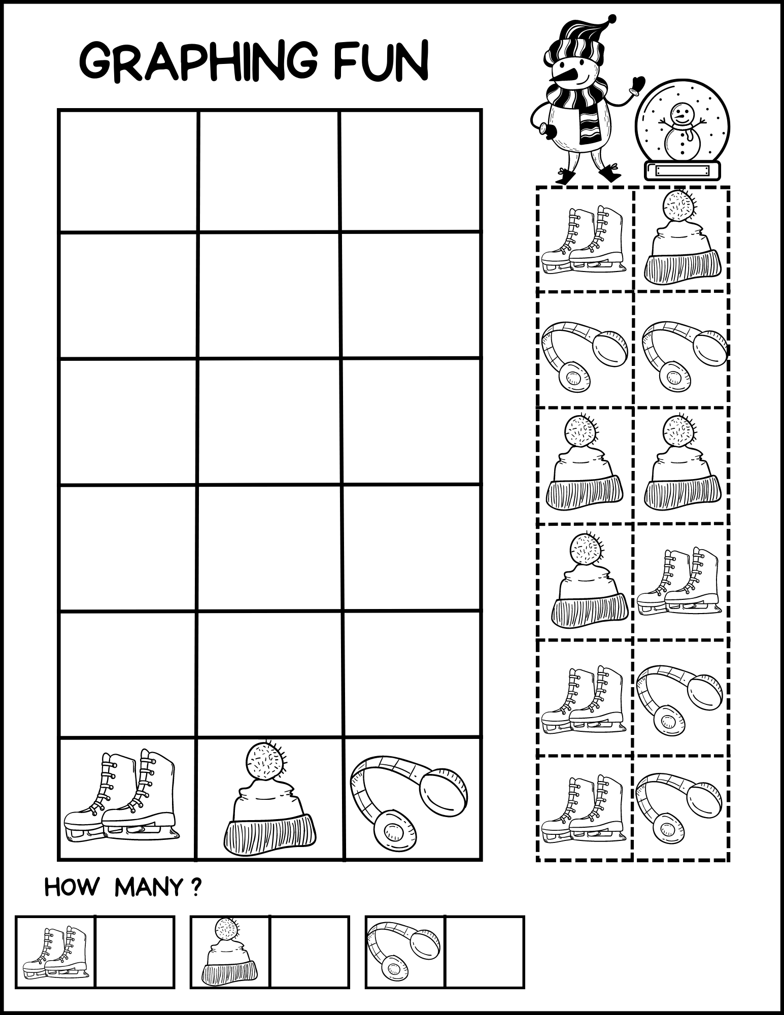 Winter Graphing Worksheets | Winter Math | Kindergarten Graphing ...