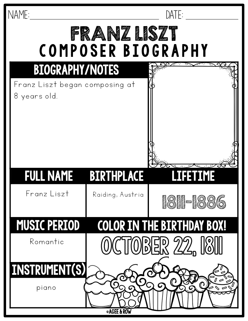 Franz Liszt Classical Music | Social-Emotional Listening Activities ...