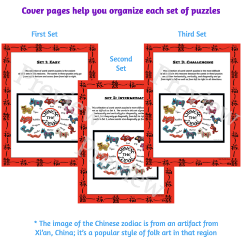 Chinese New Year Word Search Puzzles about the Chinese Zodiac | Made By ...