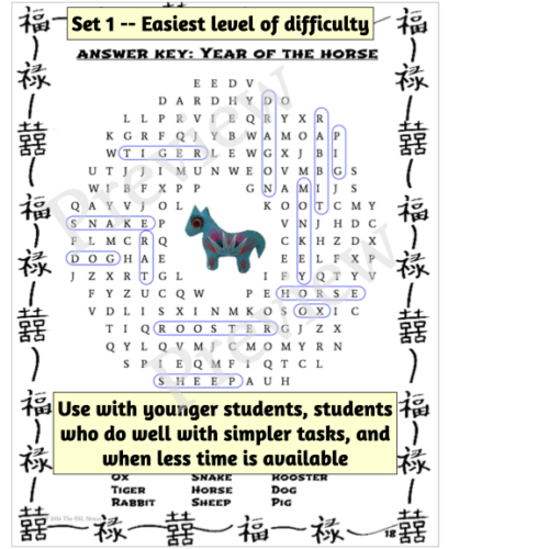 Chinese New Year Word Search Puzzles about the Chinese Zodiac | Made By ...