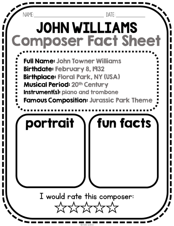John Williams Classical Music | Social-Emotional Listening Activities ...