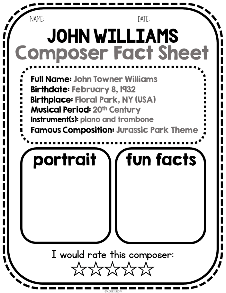 John Williams Classical Music | Social-Emotional Listening Activities ...