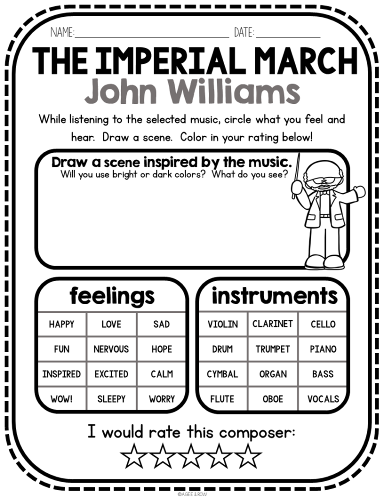 John Williams Classical Music | Social-Emotional Listening Activities ...