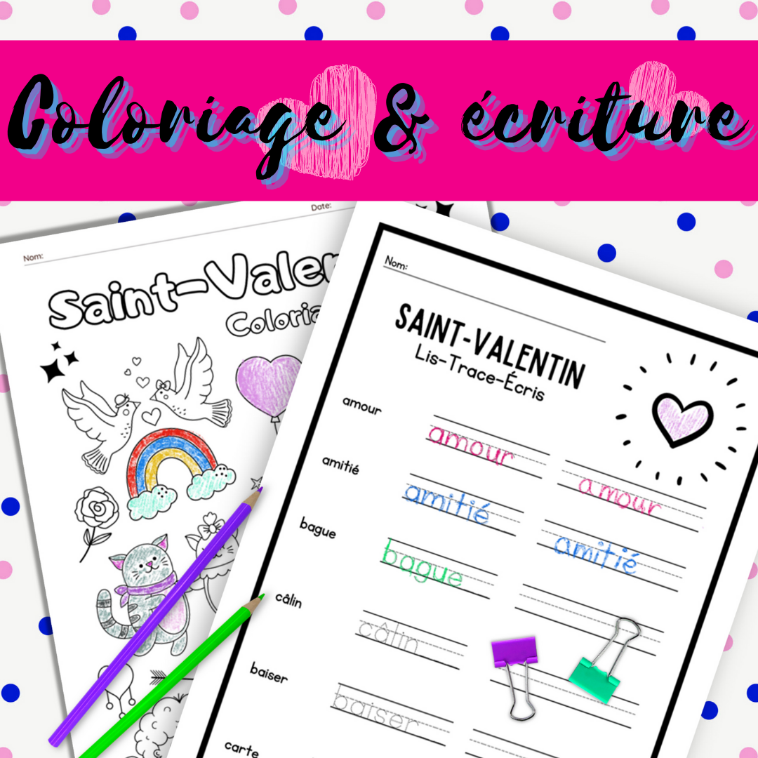 Saint-Valentin Draw Read Trace Write French Valentine's Day Creative ...