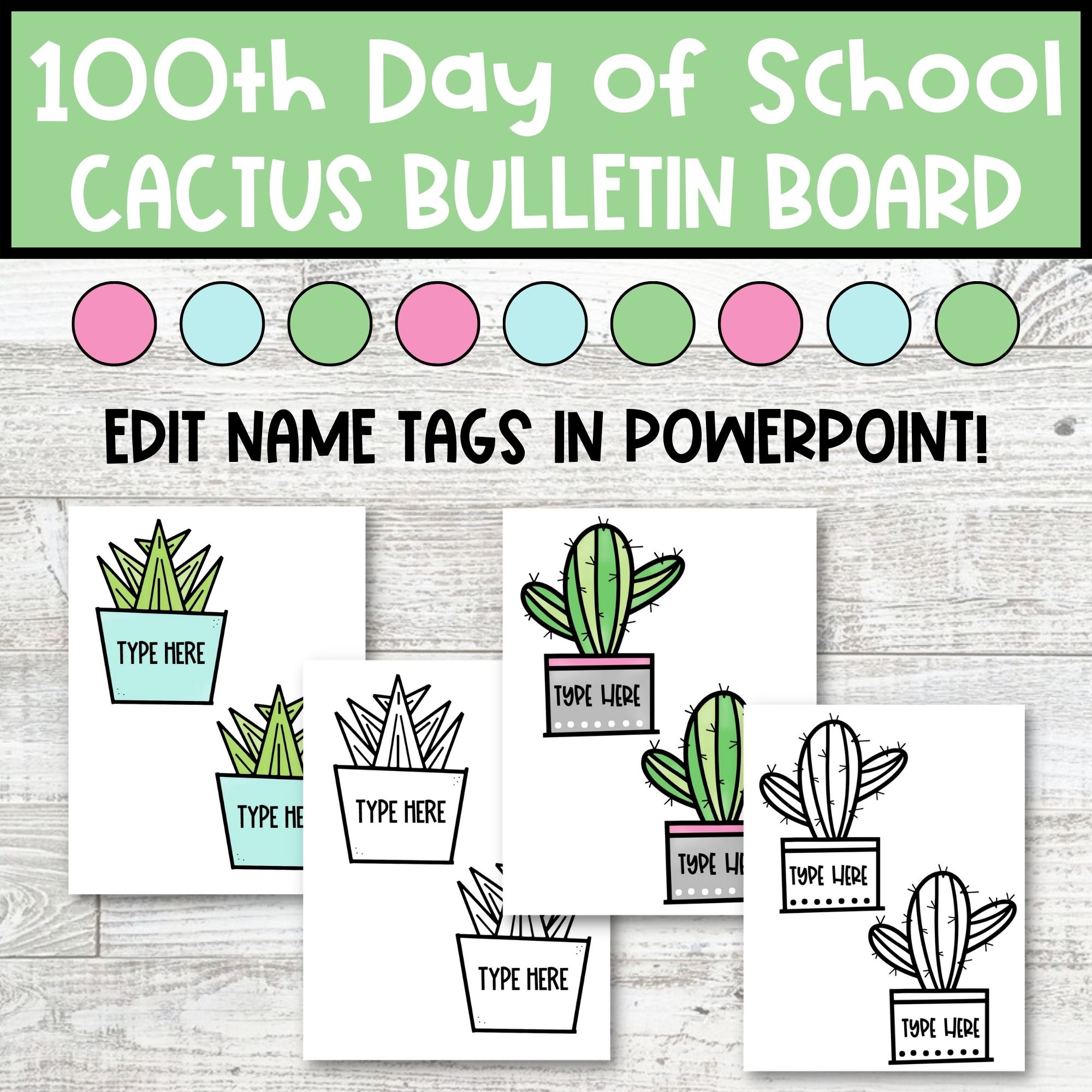100th Day of School Bulletin Board Kit with EDITABLE Name Tags: 100 ...