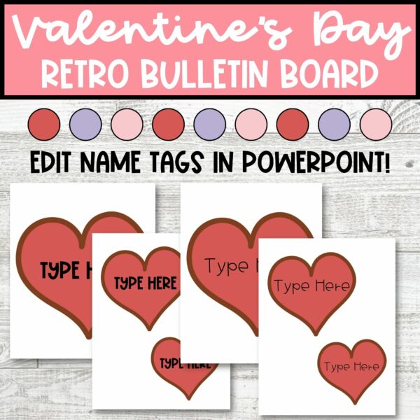 Retro Valentine's Day Bulletin Board and February Door Decor: EDITABLE ...