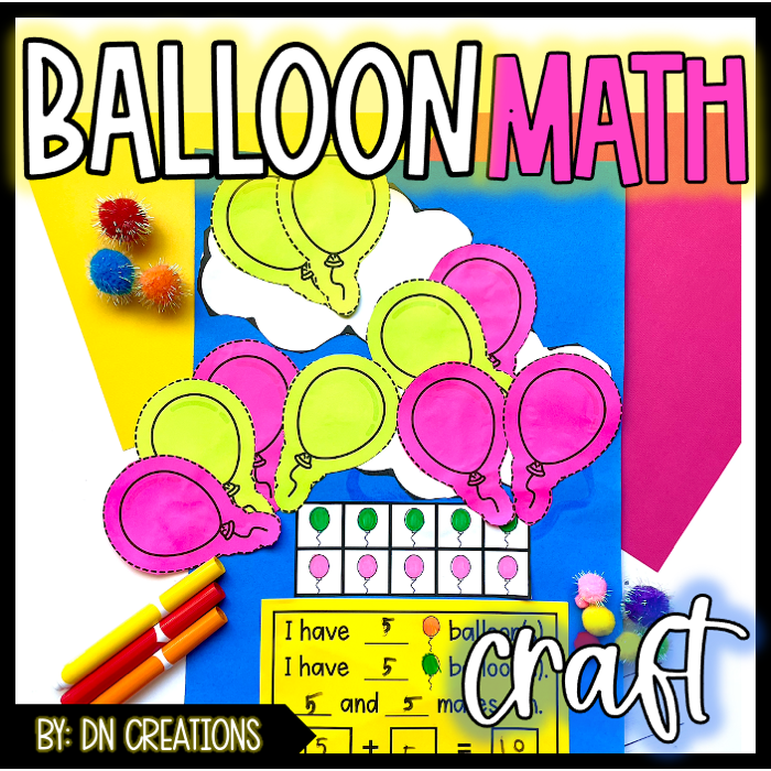Balloon Craft l Kindergarten Math Craft l Summer Math Paper Craft ...
