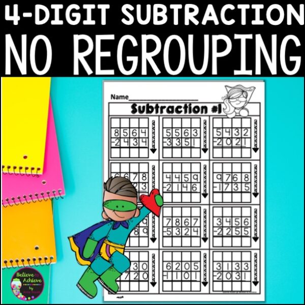 4 Digit Subtraction No Regrouping Worksheets | Made By Teachers