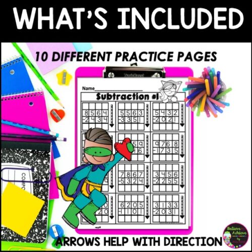 4 Digit Subtraction No Regrouping Worksheets | Made By Teachers