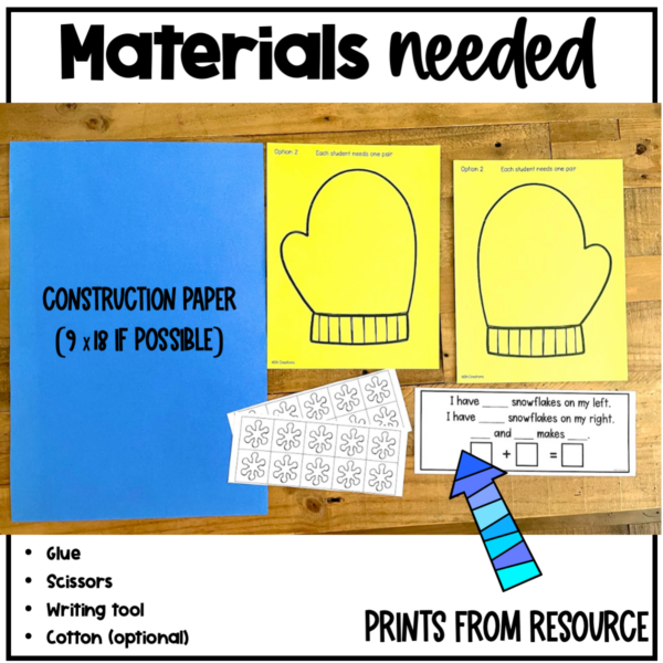 Snow Winter Mitten Crafts l Kindergarten Math Craft l The Mitten Winter ...