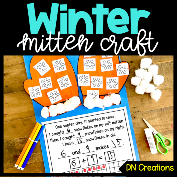 Snow Winter Mitten Crafts l Kindergarten Math Craft l The Mitten Winter ...
