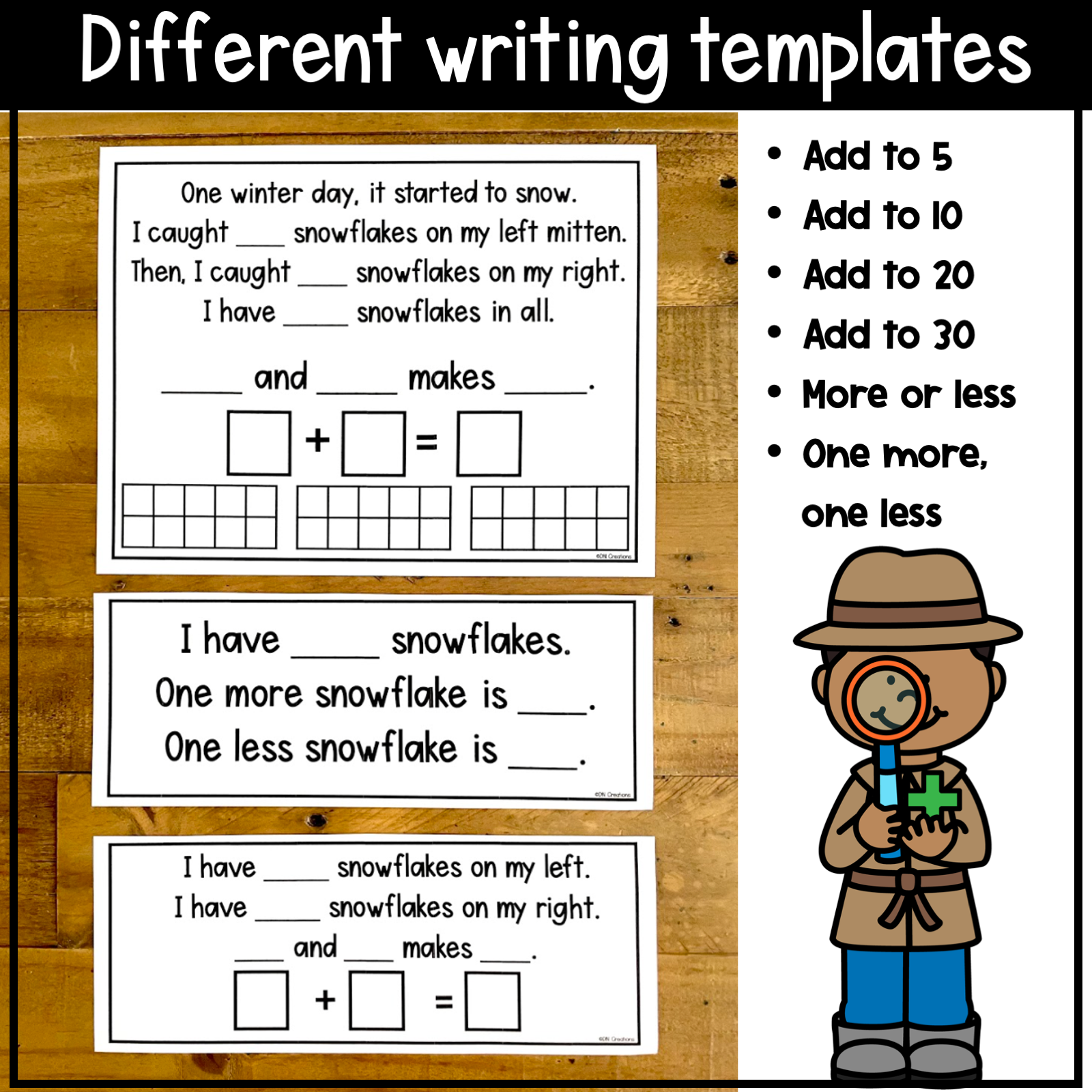 Snow Winter Mitten Crafts l Kindergarten Math Craft l The Mitten Winter ...