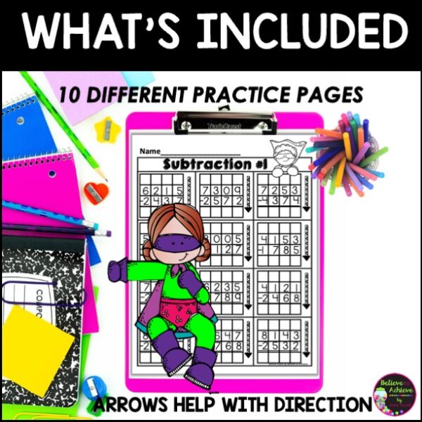 4 Digit Subtraction WITH Regrouping Worksheets | Made By Teachers