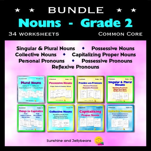 Nouns and Pronouns - Grade 2 - BUNDLE - 34 worksheets - Great practice ...