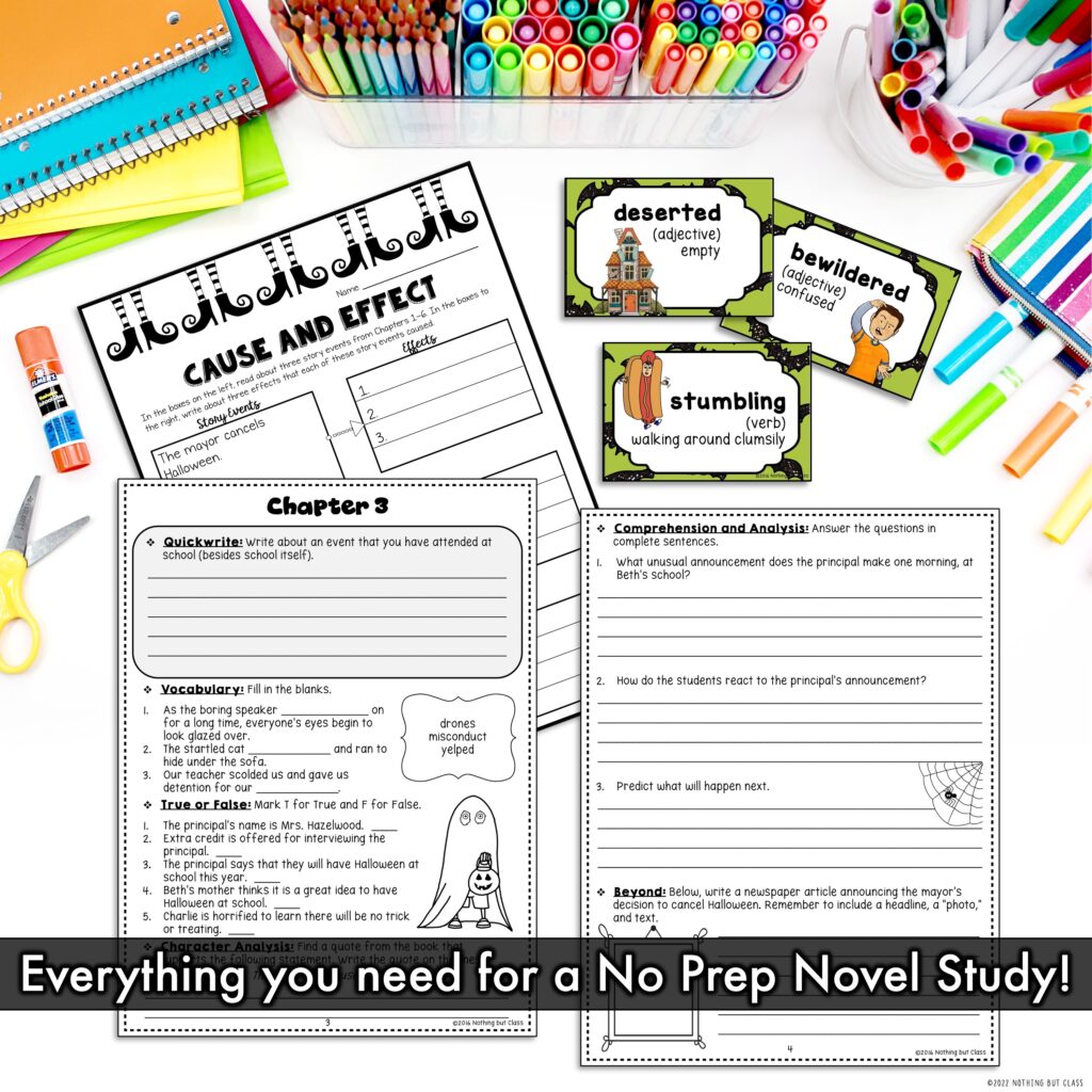 The Best Halloween Ever Novel Study Unit | Comprehension and Vocabulary ...