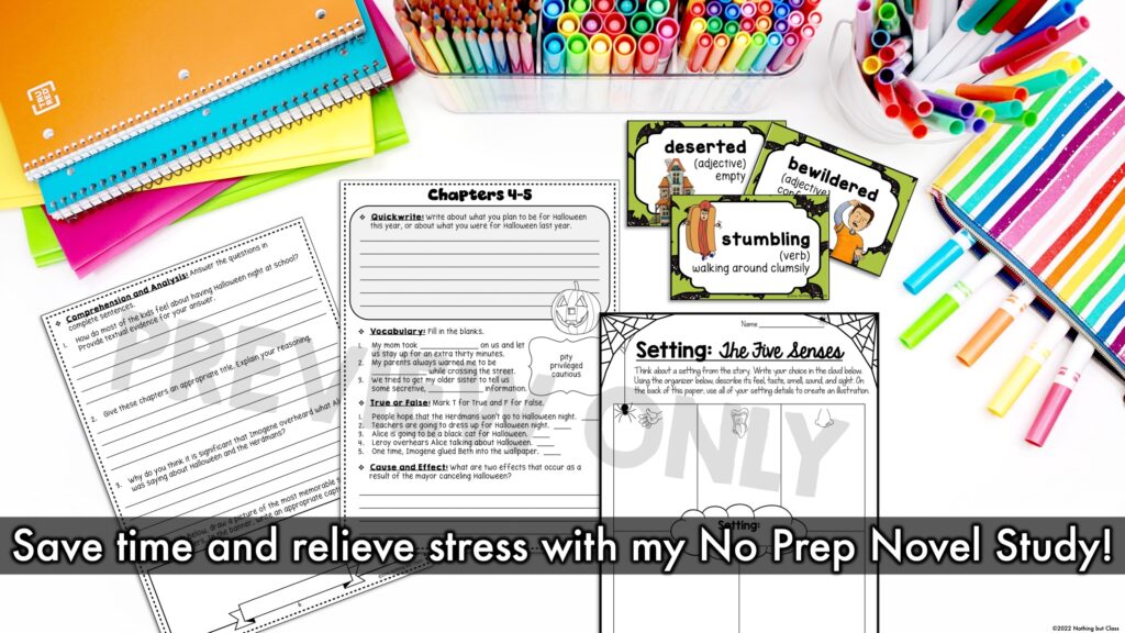 The Best Halloween Ever Novel Study Unit | Comprehension and Vocabulary ...