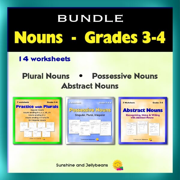 Nouns - BUNDLE - Grades 3-4 - Plural-Possessive-Abstract - 14 ...