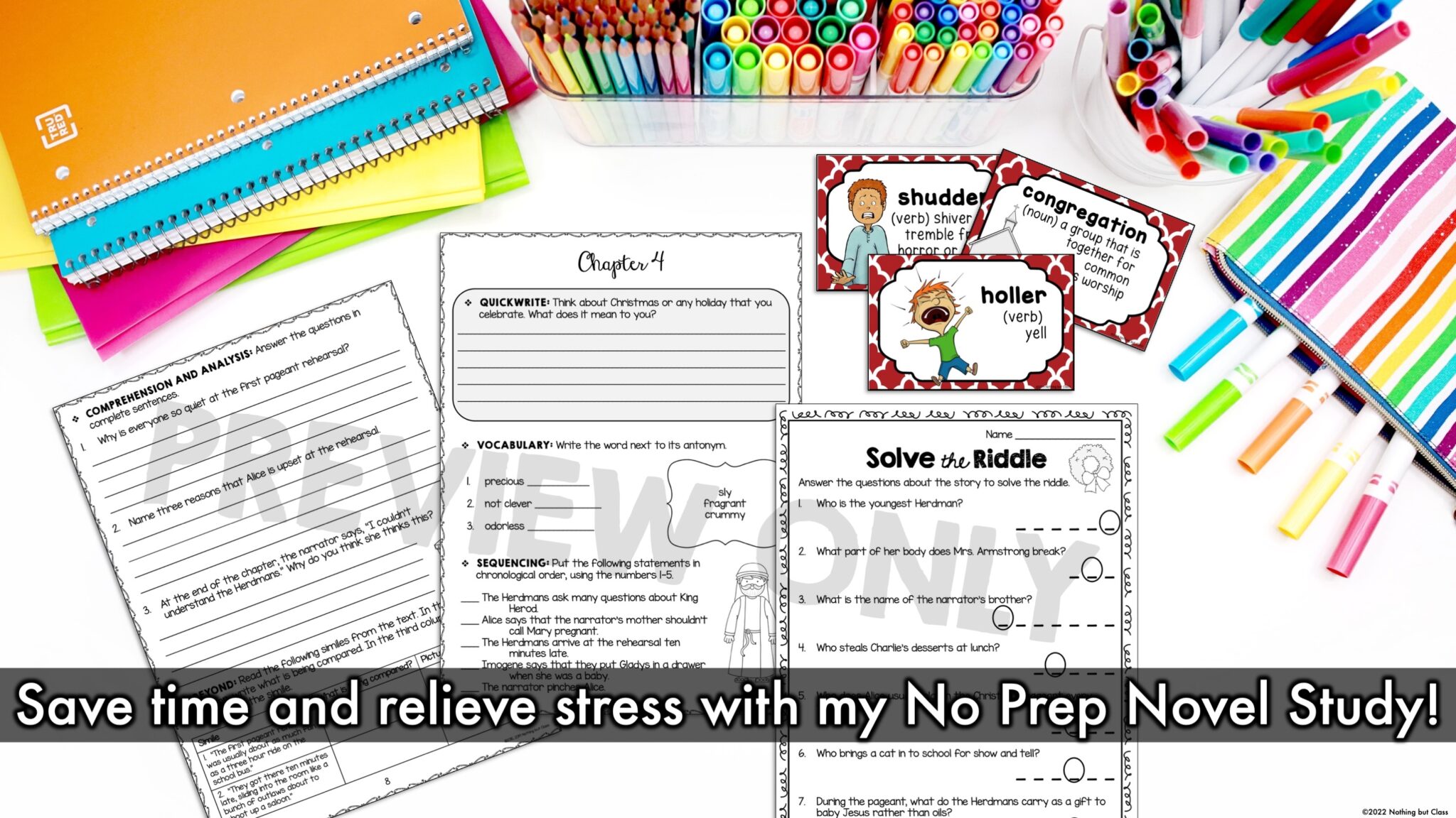 The Best Christmas Pageant Ever Novel Study Unit | Comprehension with ...
