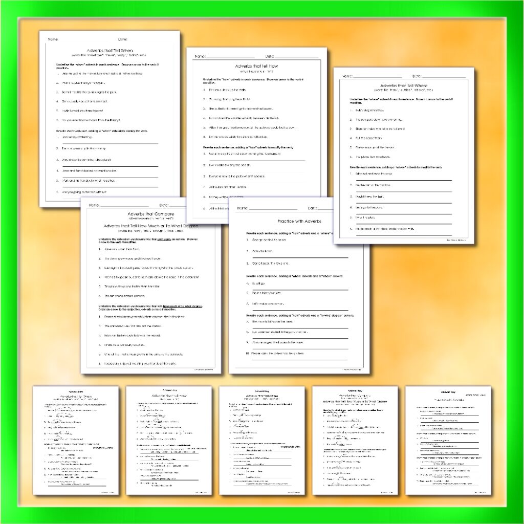 Parts of Speech BUNDLE - Nouns Pronouns Verbs Adjectives Adverbs ...