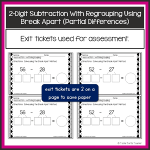 2-Digit Subtraction with Regrouping Using Break Apart Partial Differences | Made By Teachers
